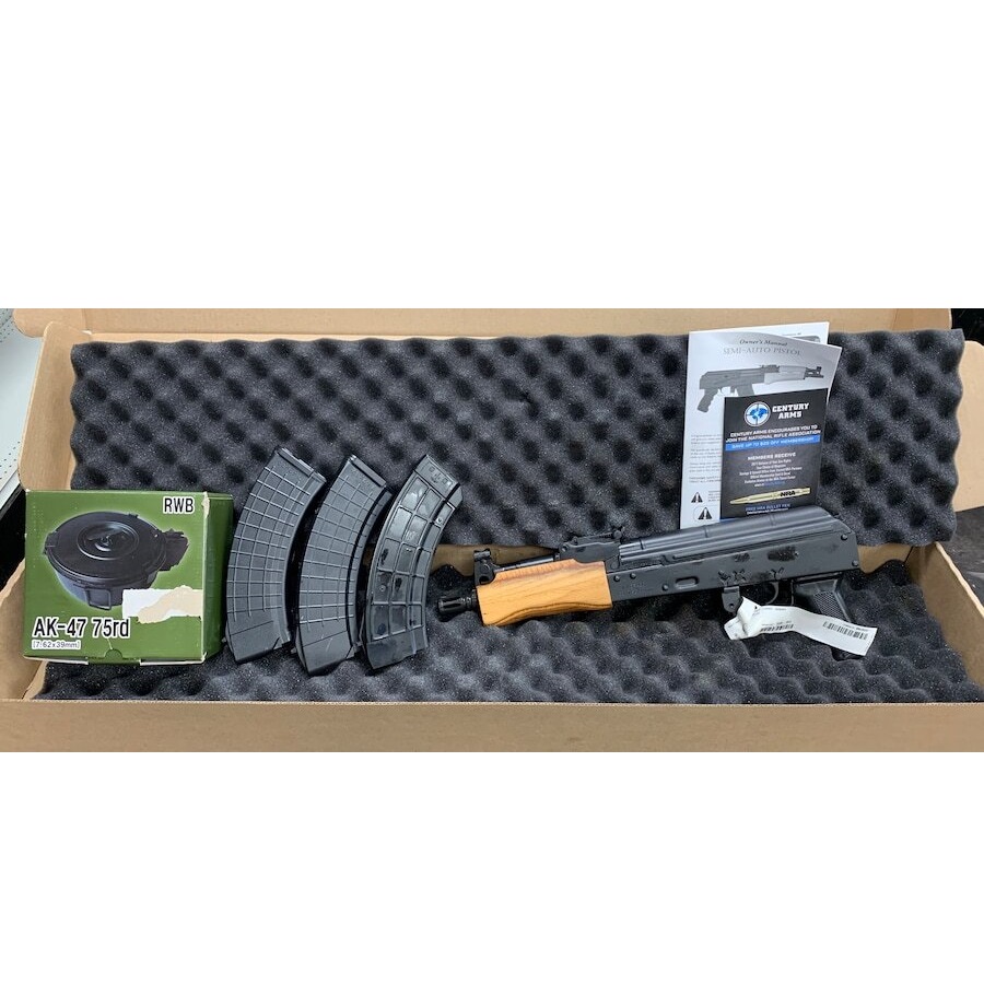 CENTURY ARMS MINI DRACO 75 RND DRUM/ THREE 30 RND MAGAZINES - Warrior ...